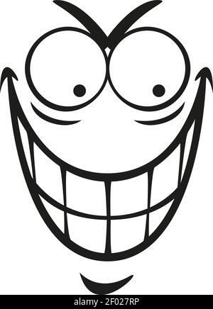 Toothed grinning emoji isolated wicked smiley emotion. Vector toothed ...