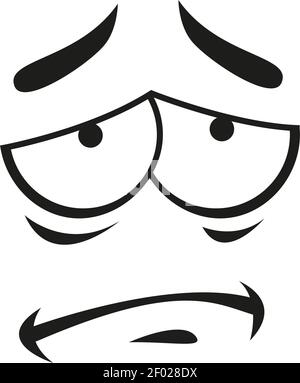 Indifferent emoji isolated helpless emotion. Vector sad smiley emotion ...