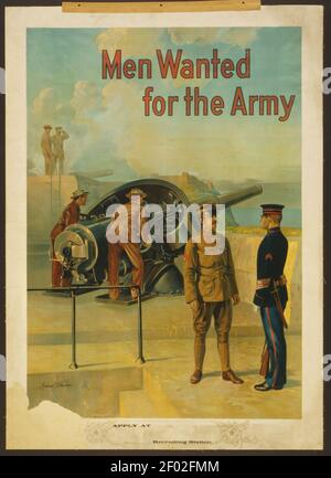 Army poster or ad. Men Wanted for the Army Stock Photo - Alamy