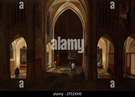 The Interior of a Gothic Church by Night Pieter Neefs the Elder Stock ...