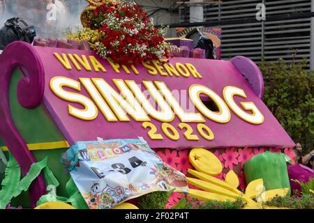 A Sinulog Sign At Annual Carnaval Stock Photo - Alamy