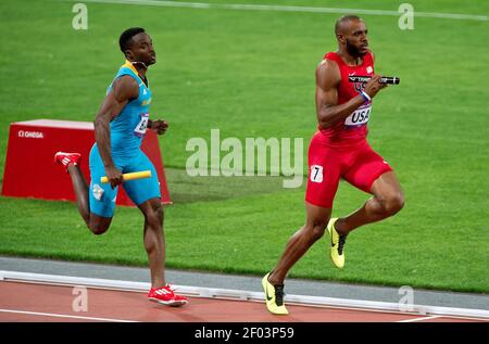 Bahamas' Ramon Miller, left, and Angelo Taylor of the United States ...