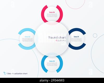 Four parts of circle. Pie chart with four same size sectors. Vector ...