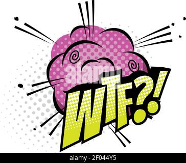 Wtf speech bubble cloud, scream and shout. Vector wtf bubble speech ...