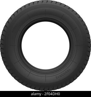 Car tyre isolated R15 rubber tire front view. Vector vehicle wheel ...