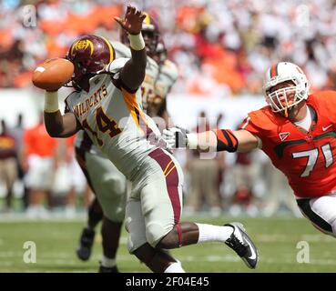 Miami defensive lineman Anthony Chickillo runs a drill at the NFL ...