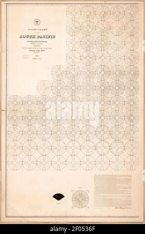 Pilot chart of the South Pacific Stock Photo - Alamy
