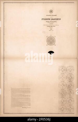 Pilot chart of the North Pacific Stock Photo - Alamy