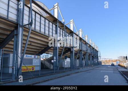 Unterhaching, Germany. 06th Mar, 2021. Close-up of the construction of ...