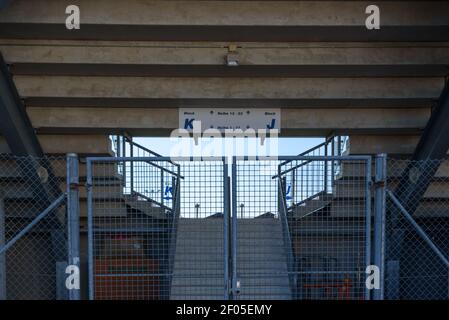 Unterhaching, Germany. 06th Mar, 2021. Close-up of the construction of ...