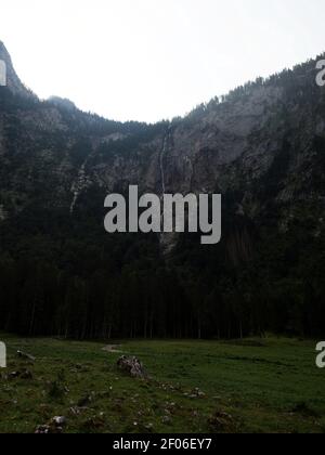 Panorama view of Roethbachfall Rothbach waterfall cliff cataract ...