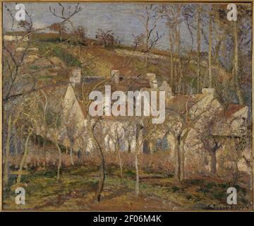 Les toits rouges, coin de village, effet d'hiver 1877 by Camille ...