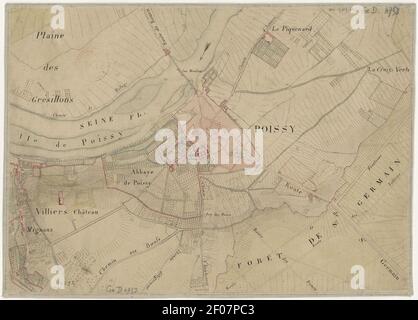 Plan de Poissy et environs Stock Photo - Alamy