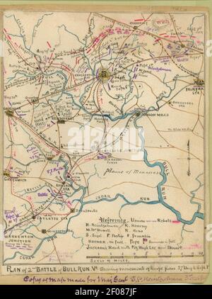 The 2nd Battle of Bull Run, Va., August 1862. Map showing position of ...