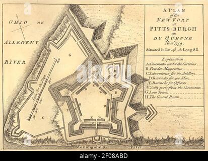 Plan of Fort Pitt 1759 Stock Photo - Alamy