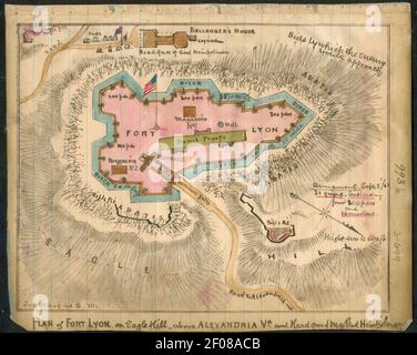 Plan of Fort Lyon on Eagle Hill above Alexandria, Va. 1862 by Sneden ...