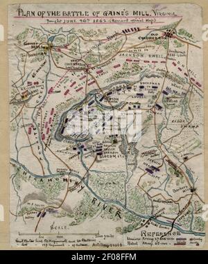 Plan of the Battle of Gaines' Mill, Virginia, fought June 26th 1862 ...