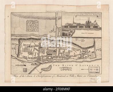 Plan of the town & fortifications of Montreal, or Ville Marie in the ...
