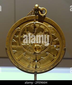 Planispheric astrolabe with inscriptions in Latin and Arabic and later ...