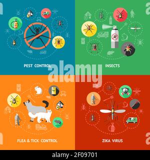 Pest control service vector infographics with graphs and charts of ...