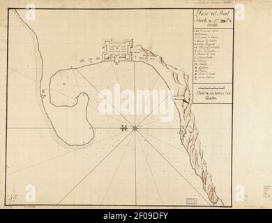 Plano del puerto de Omoa Stock Photo - Alamy