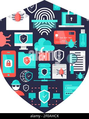 security fingerprint in shield Stock Vector Image & Art - Alamy