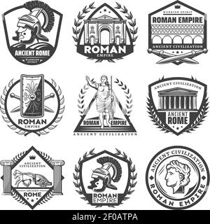 An ancient coin that has the design of a Roman emperor, vintage line ...