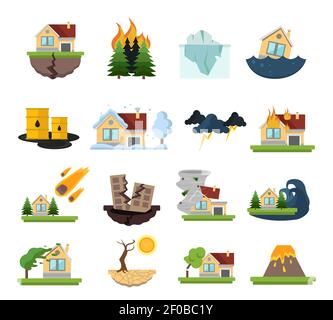 Natural catastrophes icons Stock Vector Image & Art - Alamy