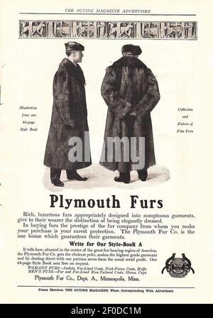 The 1908 advertisement for Plymouth Fur Company, based in Minneapolis ...