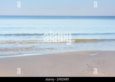 seascape with soft sand beach, calmness, tranquil relaxing sunlight ...