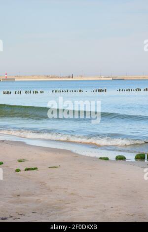 seascape with soft sand beach, calmness, tranquil relaxing sunlight ...