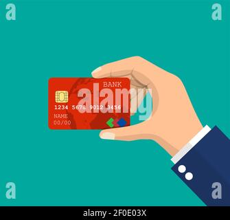 bank credit card commerce business vector illustration hand drawing ...