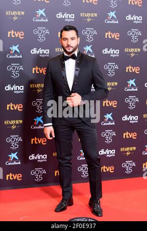 attends the red carpet previous to Goya Awards 2021 Gala in Malaga ...