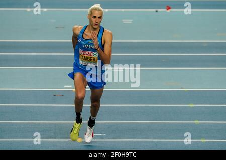 TORUN, POLAND - MARCH 7: Gianmarco Tamberi of Italy competing in the ...