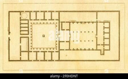 ANCIENT GREECE.Greek House plan."Plan d'une Maison Grecque".Vitruvius ...