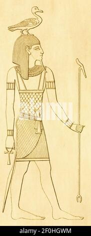 Ancient Egyptian god Geb, the god of the Earth and the father of snakes ...