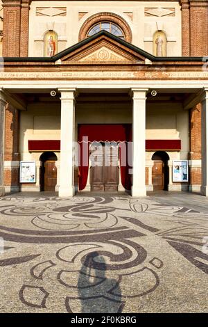 Parabiago the old brick tower sidewalk italy lombardy Stock Photo - Alamy