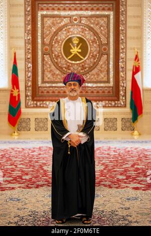 New Sultan Haitham Bin Tariq Bin Taimour of Oman during a ceremony of ...