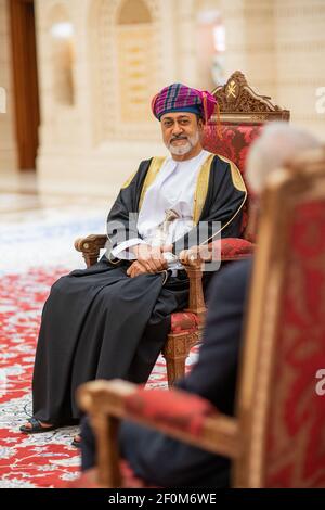 New Sultan Haitham Bin Tariq Bin Taimour of Oman during a ceremony of ...