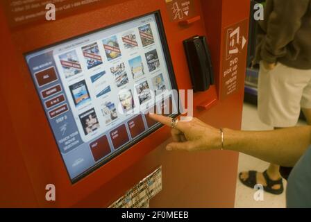 A Redbox dvd movie rental vending machine kiosk Stock Photo - Alamy
