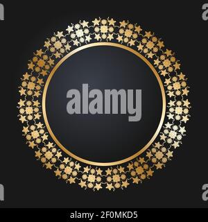 Beautiful round golden frame. Festive design. Gold border. Round frames vector Stock Vector ...