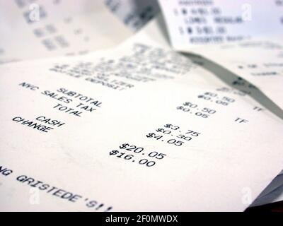 Grocery receipts - USA Stock Photo - Alamy