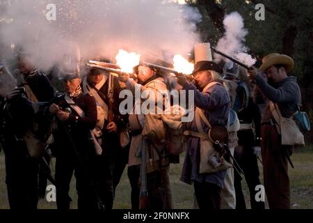 British musket fire, 1815, soldiers as deployed at the Battle of ...
