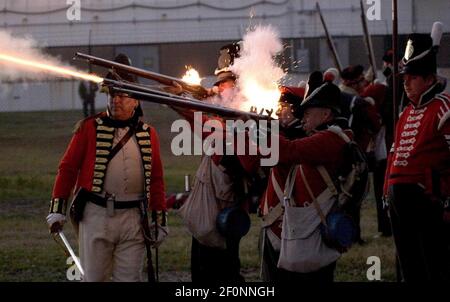 British musket fire, 1815, soldiers as deployed at the Battle of ...