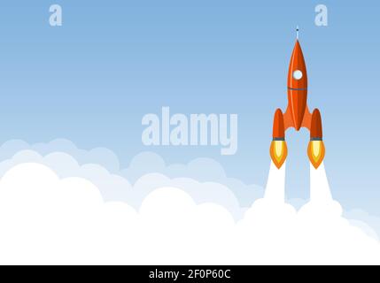 Rocket takes off into outer space Stock Photo - Alamy