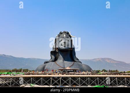 The giant Adiyogi Shiva Statue at Isha Yoga Center, Coimbatore, Tamil ...