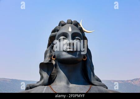 The giant Adiyogi Shiva Statue at Isha Yoga Center, Coimbatore, Tamil ...