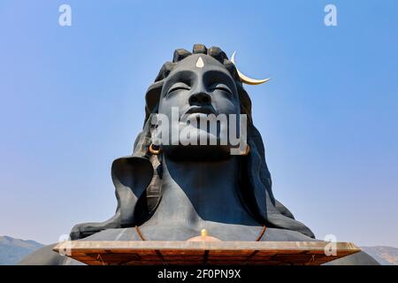 The giant Adiyogi Shiva Statue at Isha Yoga Center, Coimbatore, Tamil ...