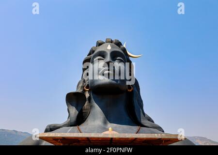 The giant Adiyogi Shiva Statue at Isha Yoga Center, Coimbatore, Tamil ...