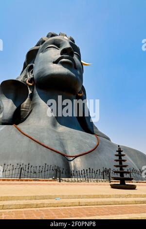 The giant Adiyogi Shiva Statue at Isha Yoga Center, Coimbatore, Tamil ...